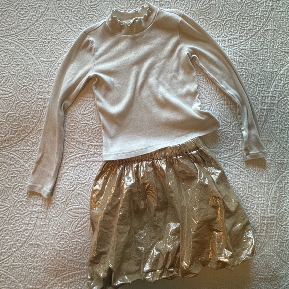 Crewcuts | Bottoms | Crewcuts Girls Skirt And Top Combo Gold And White ...